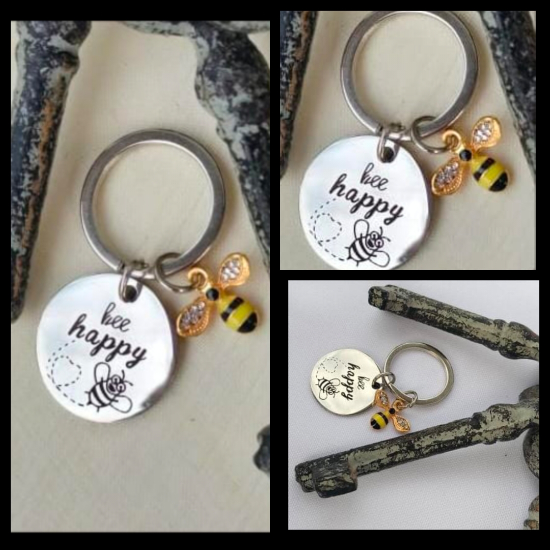 Bee Happy Keyring - Bee Happy